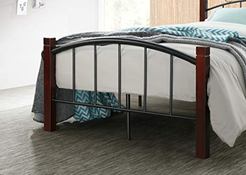 Hodedah Metal Twin, Complete Bed & Linenspa 6 Inch Innerspring Twin Mattress with Foam Layer - Firm Feel - CertiPUR-US Certified - Mattress in a Box
