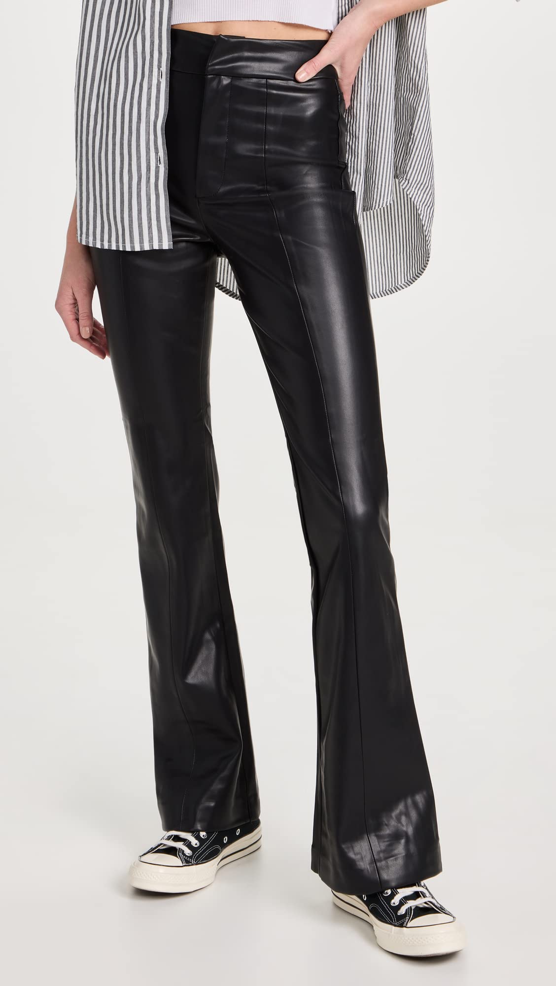 [BLANKNYC] Womens Vegan Leather High Rise Pants, Stand Out, 31-32 US