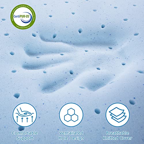 Sleepmax 3 Inch Firm Mattress Topper Full - Gel Infused Memory Foam Mattress Topper Pad Full Size, Firm Bed Topper with Removable Cover