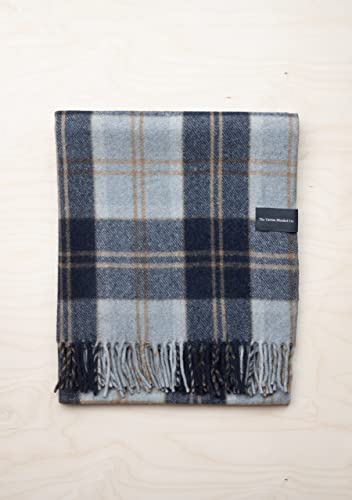 The Tartan Blanket Co. Recycled Wool Blanket Bannockbane Silver Tartan (59" x 75")
