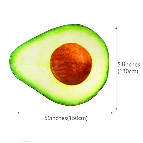 PHNAM Funny Avocado Plush Blanket Soft and Cozy Throw Blanket for Couch Throw Blanket for Adult and Kids Bed Couch Travel 59X51Inches