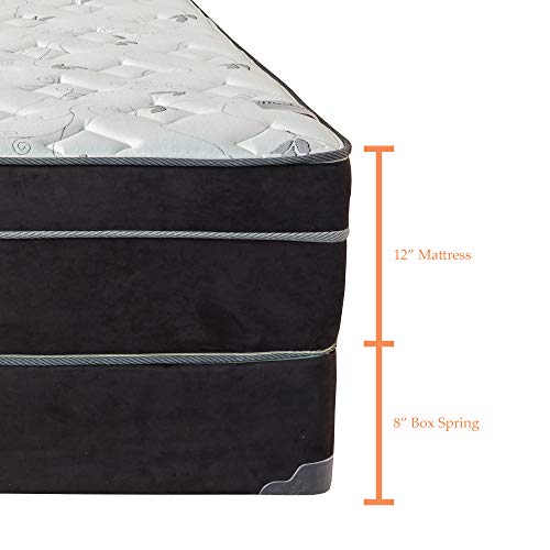 Nutan 12" Full Size Mattress and Box Spring - Euro Top Firm Foam Encased/Orthopedic Support for A Restful Night, No Assembly Required 53x74