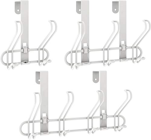 Franklin Brass OTDW04F-W-C 4-Hook Wire Over The Door Storage Rack, White