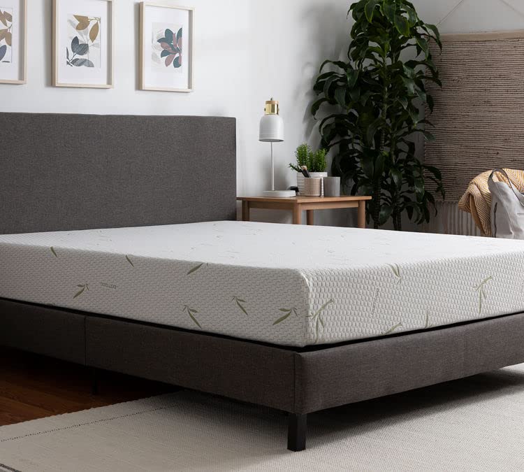 Tulo 8" Medium Comfort Memory Foam Bamboo Pressure Relief Mattress in a Box | Queen Size