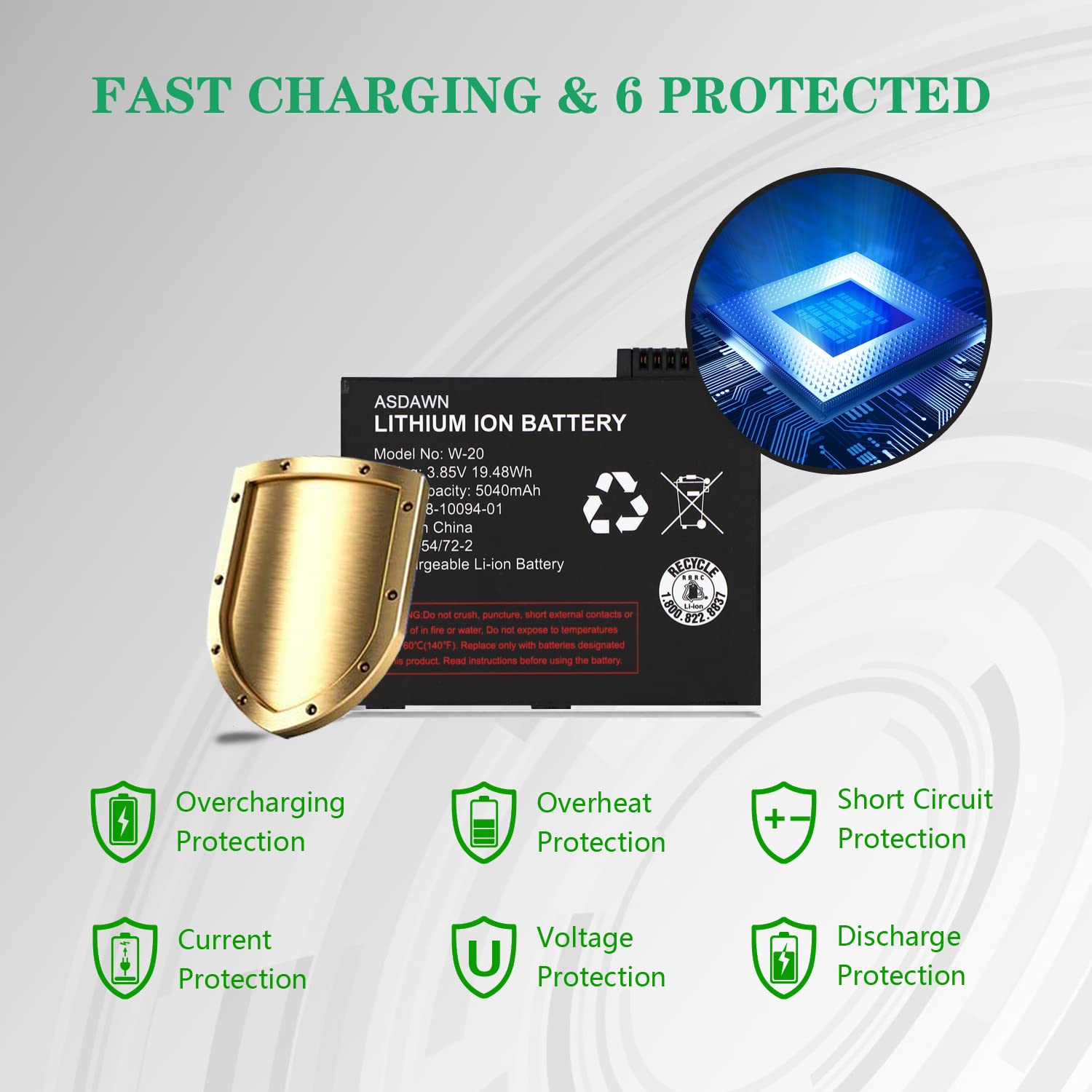 5040mAh W-20 Battery Replacement for Netgear Nighthawk 5G WiFi 6 Mobile Hotspot, AT&T Netgear Nighthawk M5 MR5000 MR5100 MR5200 MR5200-100EUS Mobile Hotspot Router, Model No: W-20