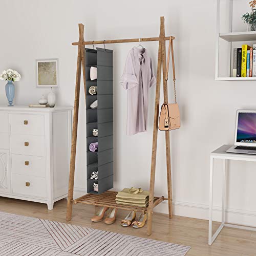 MAX Houser 10-Shelf Hanging Shoe Shelf Organizer, Hanging Shoe Storage for Closet (Grey)