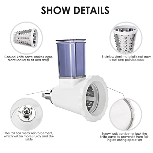 Slicer/Shredder Attachment for Kitchenaid Mixers,Cheese Grater & Vegetable Chopper & Salad Shooter & Grater Accessories (4 Blades)