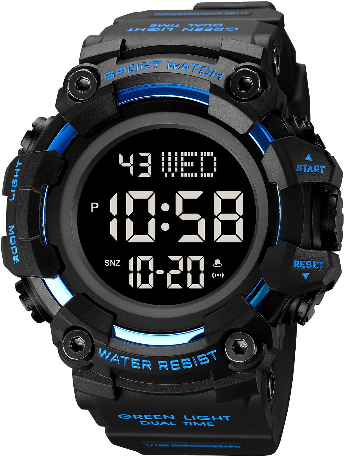 Gosasa Men Sports Military Watches Digital Airplane Shaped LED Light Waterproof Watches