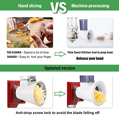 Slicer/Shredder Attachment for Kitchenaid Mixers,Cheese Grater & Vegetable Chopper & Salad Shooter & Grater Accessories (4 Blades)