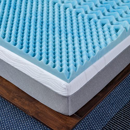 Sure2Sleep 5-Zone Gel Swirl Memory Foam Mattress Topper Made in USA 2-Inch (Queen)