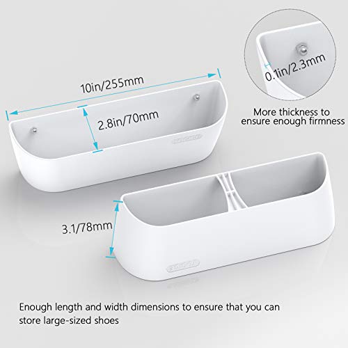 Yocice Wall Mounted Shoes Rack 6Pack with Sticky Hanging Strips, Plastic Shoes Holder Storage Organizer,Door Shoe Hangers (SM03-White-6)