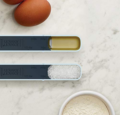 Joseph Joseph 40105 Measure-Up Adjustable Measuring Spoon, Measures from 1 ml to 15 ml and from 1/4 tsp to 1 tbsp, Blue