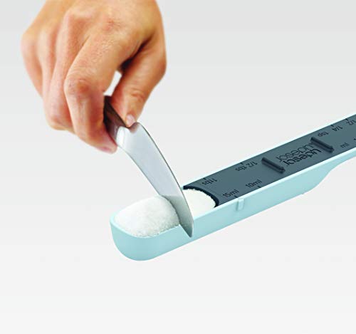 Joseph Joseph 40105 Measure-Up Adjustable Measuring Spoon, Measures from 1 ml to 15 ml and from 1/4 tsp to 1 tbsp, Blue