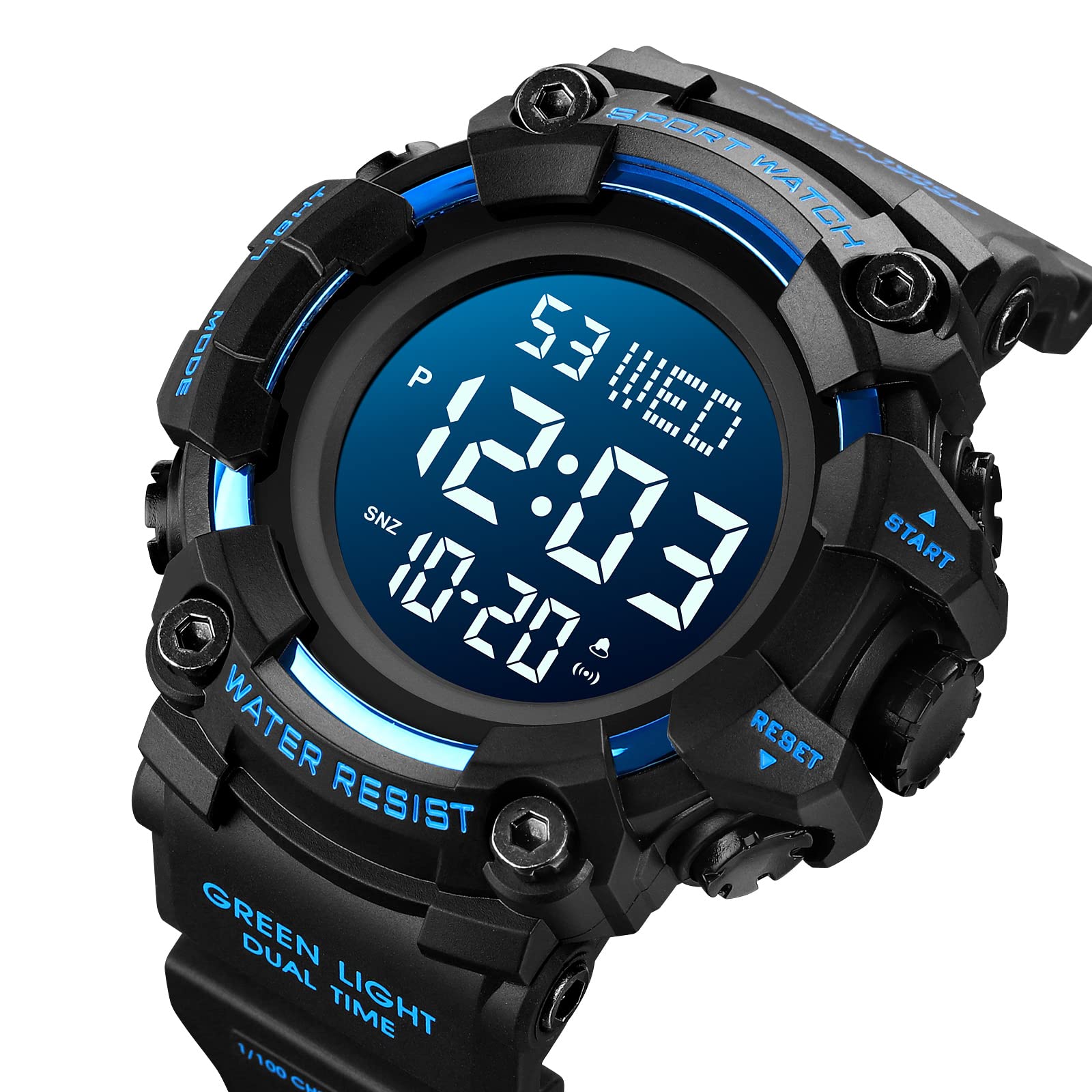 Gosasa Men Sports Military Watches Digital Airplane Shaped LED Light Waterproof Watches