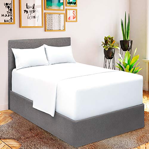 Mellanni Extra Deep Pocket Sheet Set + Waterproof Mattress Pad Bundle&Save - Bundle Includes: 4pcs Extra Deep Pocket Sheets up to 21" and Waterproof Mattress Pad 21" (King, White)