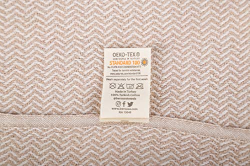 Bersuse 100% Cotton Aspendos XL Throw Blanket Turkish Towel - 60x90 Inches, Black-Grey-Beige