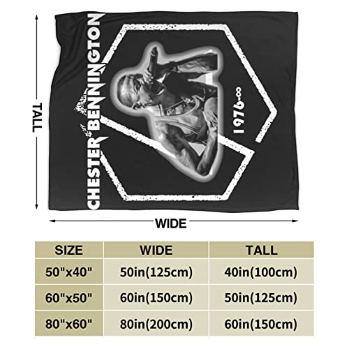 Chester Bennington Blanket Flannel Super Soft Fleece Lightweight Throw Blanket for Bed Couch Sofa Bedroom Warm Blanket 50"X40"