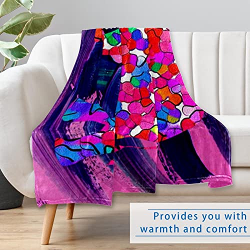 Colorful Elephant Prints Soft Warm Cozy Blanket Throw for Bed Couch Sofa Picnic Camping Beach, 150×100cm
