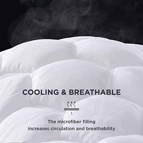 Bedsure Short Queen Mattress Pad - Soft Cooling Mattress Pad RV Queen, Quilted Fitted Mattress Protector with 8-21" Deep Pocket, Breathable Fluffy Pillow Top, White, 60x75 Inches