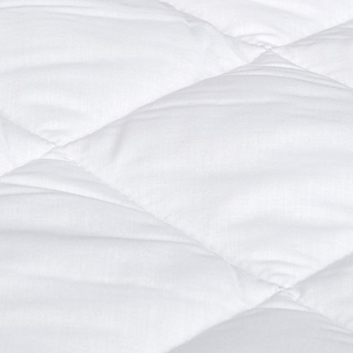 Amazon Basics Hypoallergenic Quilted Mattress Topper Pad Cover - 18 Inch Deep, Twin XL, White