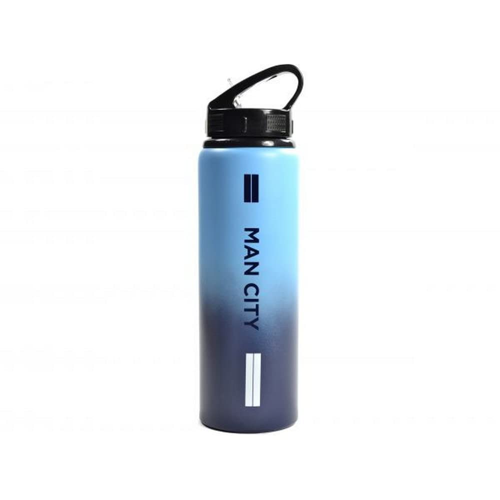 MANCHESTER CITY F.C. Team Merchandise 750ml Aluminium Fade Bottle, Blue