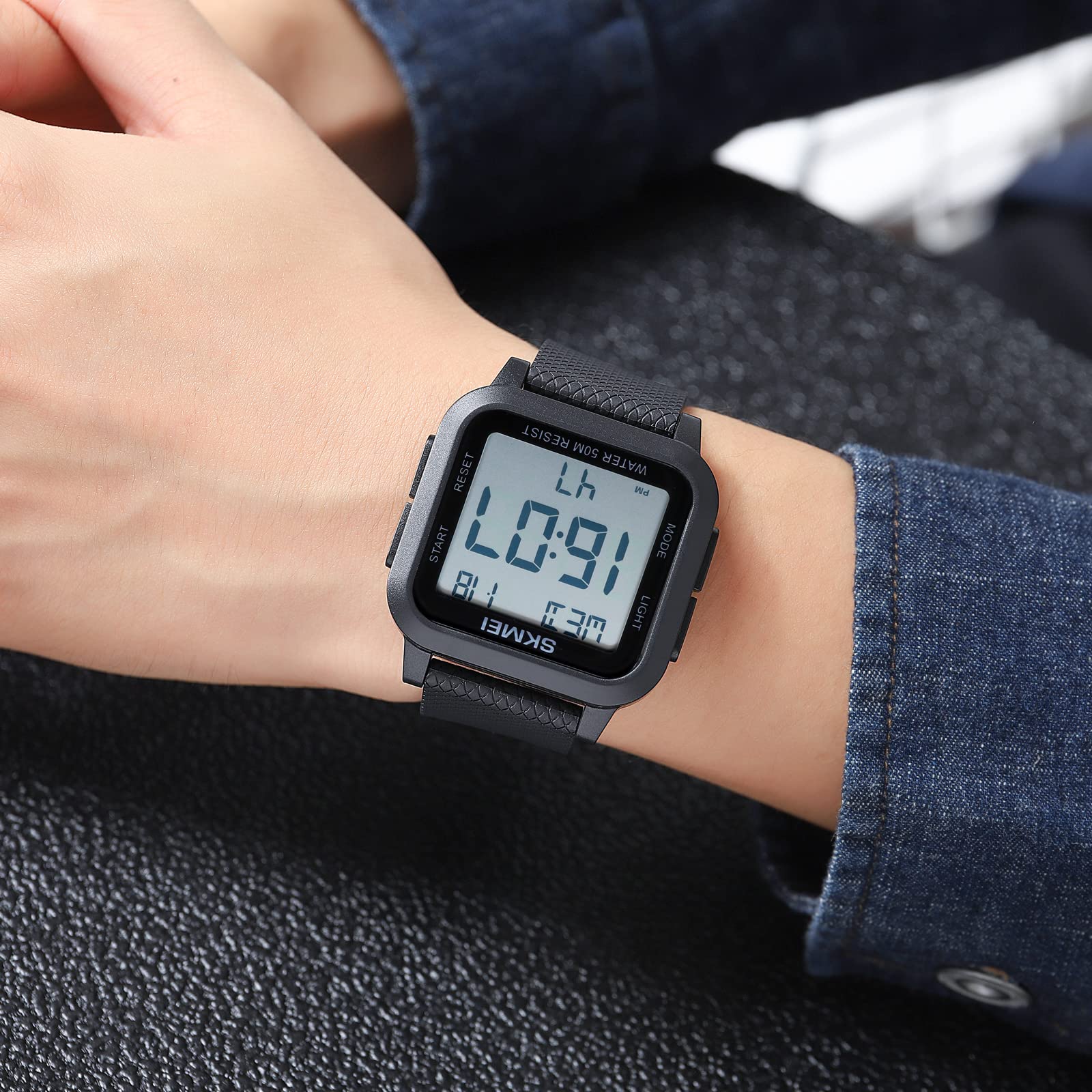 Gosasa Men Sports Military Watches Digital Airplane Shaped LED Light Waterproof Watches