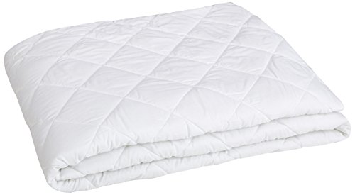 Amazon Basics Hypoallergenic Quilted Mattress Topper Pad Cover - 18 Inch Deep, Twin XL, White