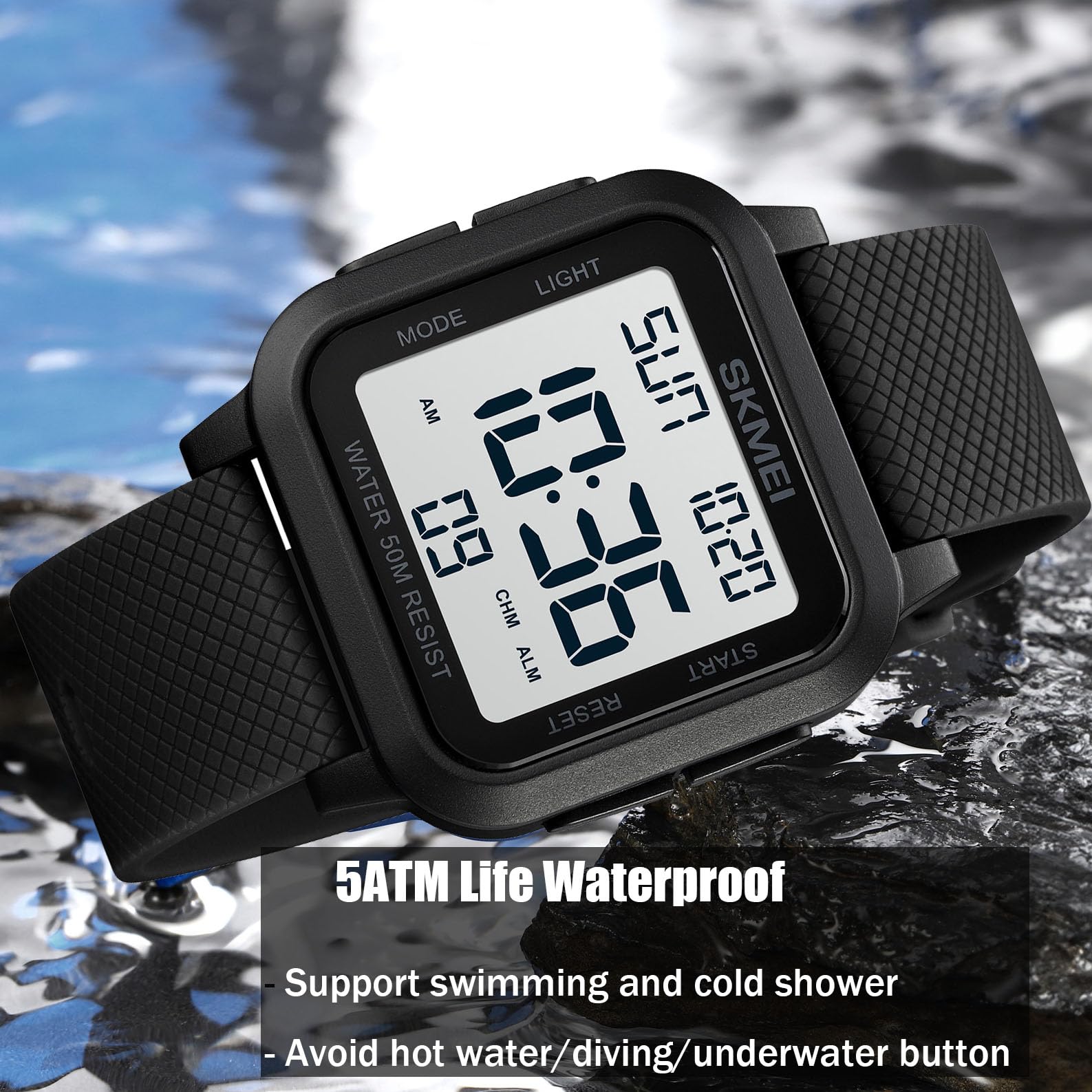 Gosasa Men Sports Military Watches Digital Airplane Shaped LED Light Waterproof Watches