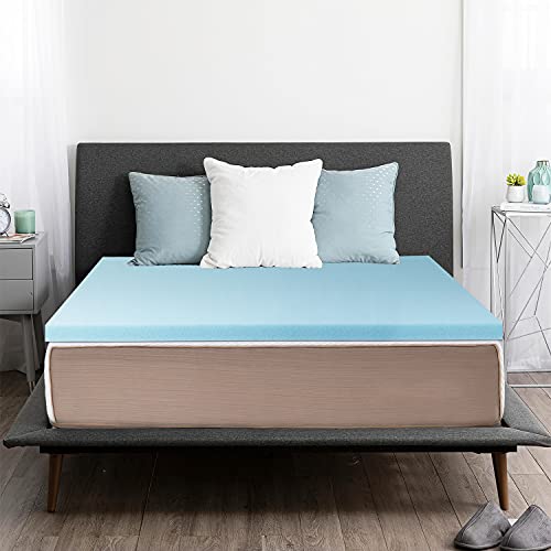 2-Inch Mattress Topper Memory Foam Pressure Relief for Back Pain Cooling Gel-Infused Gel Infused Mattress Topper Cooling & Breathable CertiPUR-US Certified (Twin)