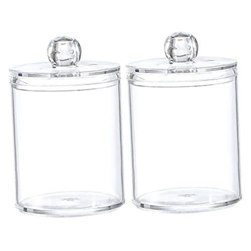 Holibanna 2pcs Box Cotton Ball Storage Box Cotton Round Holder Makeup Organizer Box Jewelery Organzer Bathroom Organizers Jar Sundries Storage Box Desktop Organizer Storage Case Ps Set