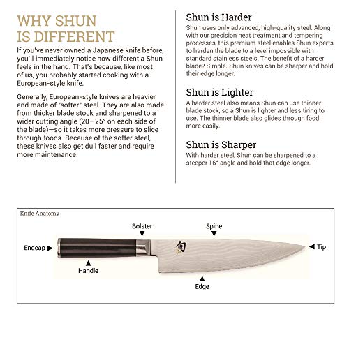 Shun Cutlery Classic Kiritsuke Knife 8”, Master Chef's Knife, Ideal for All-Around Food Preparation, Authentic, Handcrafted Japanese Knife, Professional Chef Knife