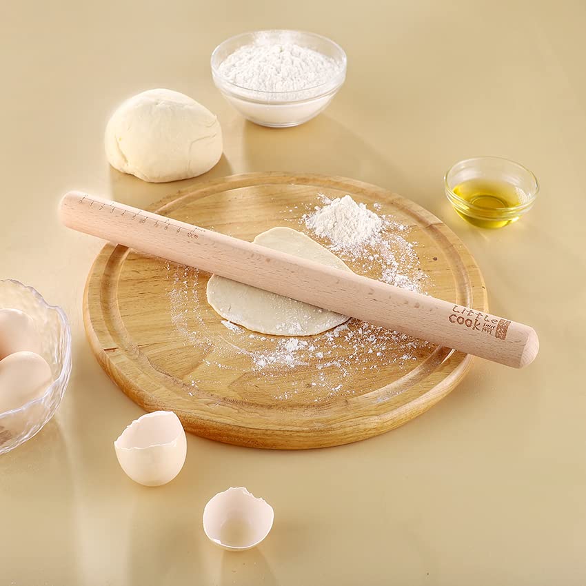 Rolling Pin, 14.9 inch french rolling pin, Wooden rolling pins for Fondant, Pie Crust, Cookie, Pastry, Dough, Tapered dumpling rolling pin with smooth construction