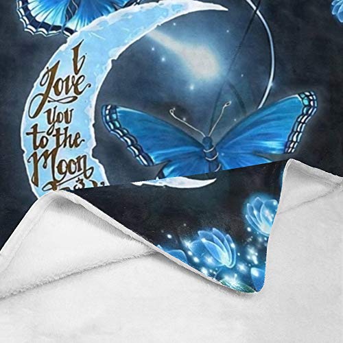 CUXWEOT Custom Blanket with Name Text Personalized I Love You to The Moon and Back Soft Fleece Throw Blanket for Gifts (50 X 60 inches)