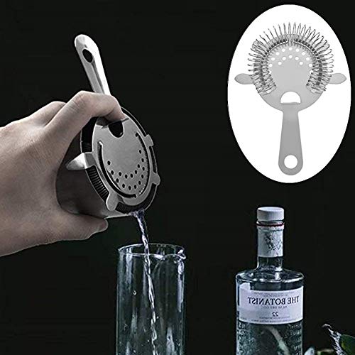2 Pack of Cocktail Strainer Stainless Steel Bar Cocktail Strainer Filtering Tool for Bar Restaurant Home, 15.5*11*2, (NO)