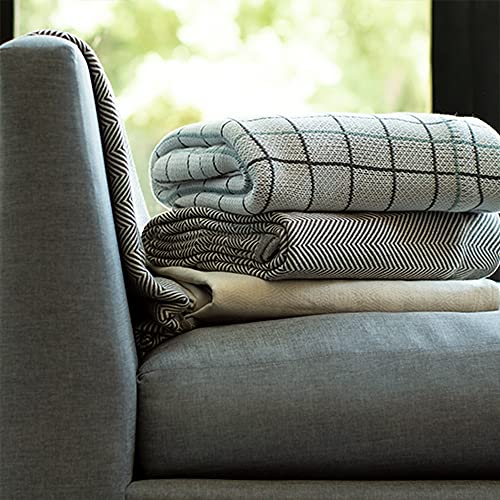 Cariloha Bamboo-Viscose Knit Throw Blanket - Lightweight Summer Throw Blanket for Home - Plaid Harbor Grey