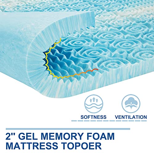 SINWEEK 2 Inch Mattress Topper 5-Zone Memory Foam Mattress Topper Pressure Relieve Soft Mattress Pad, CertiPUR-US Certified, Twin Size
