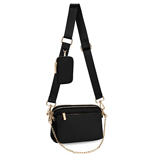Uromee Corssbody Bags for Women Vegan Leather Fashion Shoulder Purse Fanny Pack Belt Bag Travel Hiking Detachable Pouch Adjustable Strap