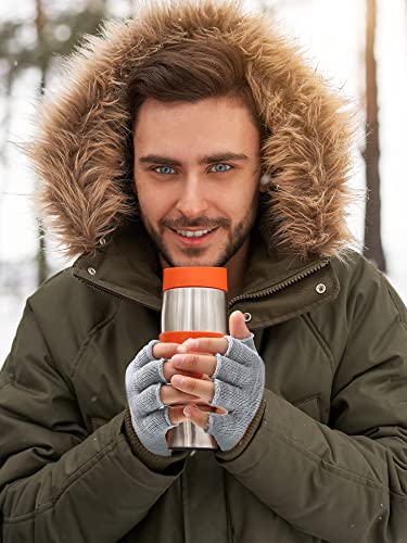 SATINIOR 2 Pair Unisex Half Finger Gloves Winter