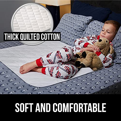 Gorilla Grip Mattress Grip Pad and Incontinence Pad, Mattress Gripper Size Twin, Incontinence Pad Size 52x44 in White, 2 Item Bundle