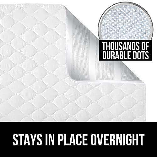 Gorilla Grip Mattress Grip Pad and Incontinence Pad, Mattress Gripper Size Twin, Incontinence Pad Size 52x44 in White, 2 Item Bundle
