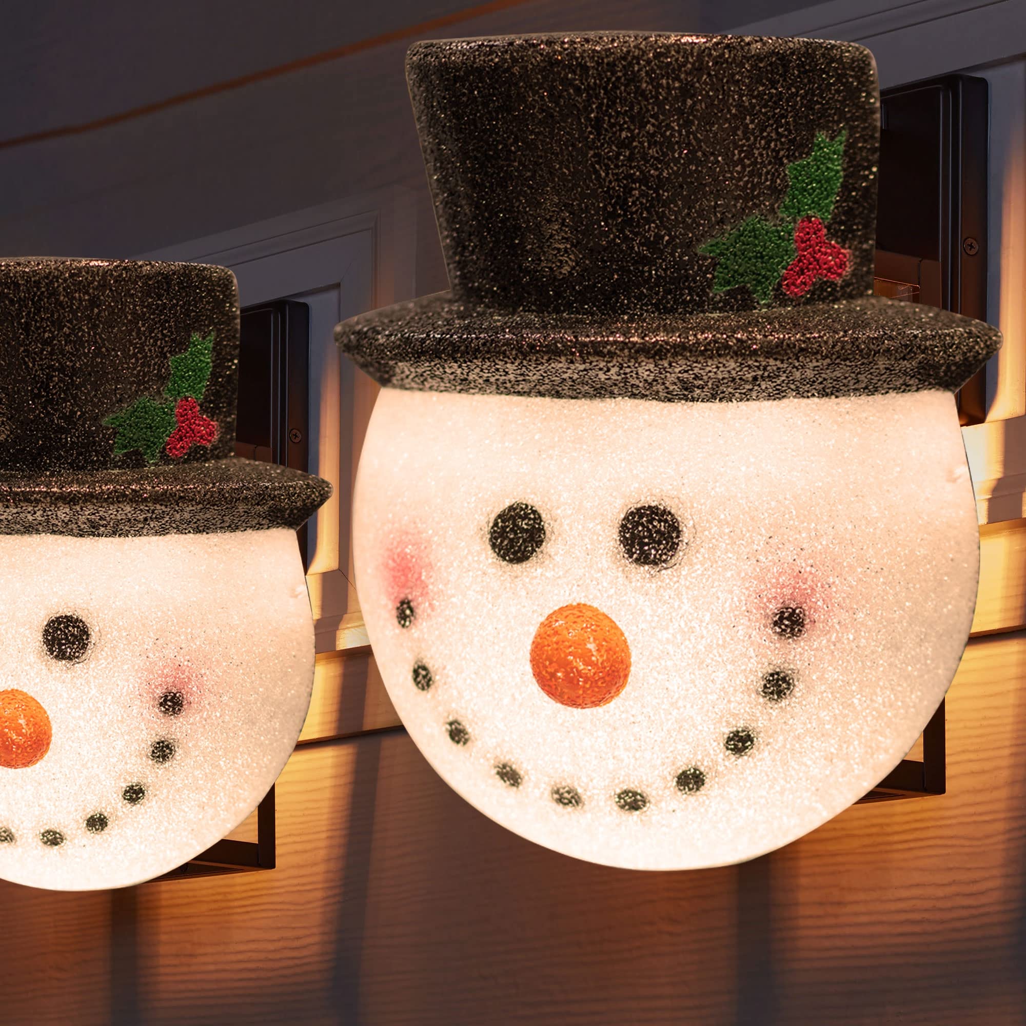 Hourleey 2 Pack 12 Inch Snowman Christmas Porch Light Covers, Outdoor Christmas Decorations, Holiday Snowman Light Covers for Porch Lights, Garage, Front Door