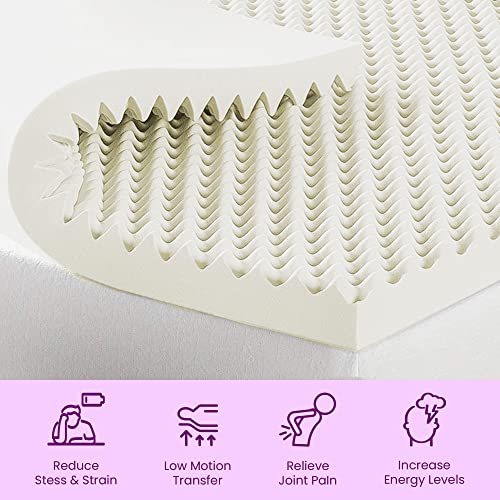 Mayton Convoluted Egg Shell 1-inch Breathable Foam Bed Topper | Makes Mattresses Comfortable and Relaxing, Provides Faster Pain Relief, and Provides Orthopedic Beneficial Support, Twin, White