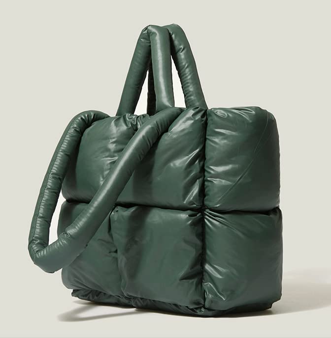 Puffer Shoulder Bag for Women Mini Down Satchel Hobo Bag Quilted Tote Bag Chic Purses 2024