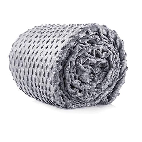 Dobeans Removable Cover for Weighted Blanket 60x80 Grey Weighted Blanket Cover Queen Size Minky Duvet Cover for Child Adult Breathable Weighted Blanket Duvet Cover for Summer and Winter