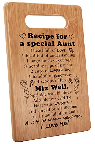 MY-ALVVAYS Aunt Gifts, Gifts for Auntie, Recipe Cutting Board Gift, 7"x11", Double-Sided Use -049
