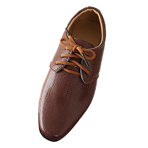 Mercatoo Kids Slip on Children Infant British Perform Student Style Baby Casual Shoes Kids Boys Baby Shoes (Brown, 4-4.5 Years)