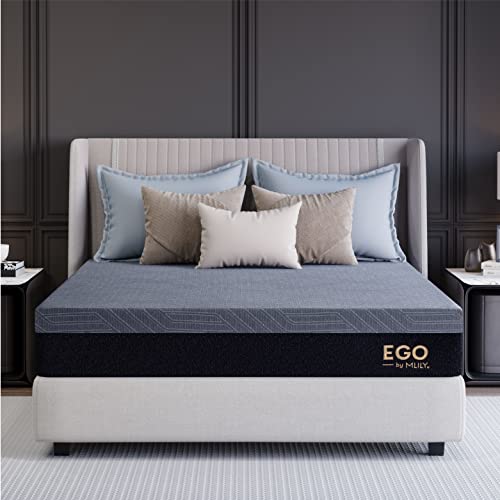 MLILY EGO Copper Full Memory Foam Mattress 10 Inch, Copper Gel Infused Mattress Bed in A Box CertiPUR-US Certified Made in USA, Medium, 54βx75βx10β, Darkgray