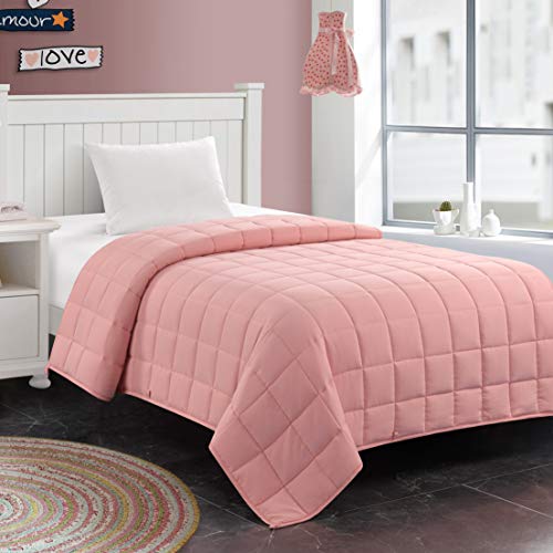 Well Being CBD 15 Pound Weighted Microfiber Blanket, Blush