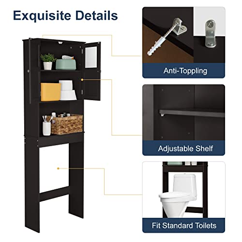 FCH Over The Toilet Storage Space Saver Bathroom Cabinet Organizer Storage Cabinet Brown