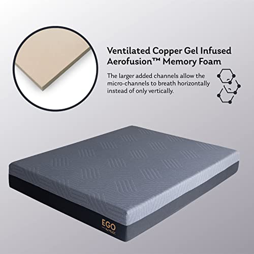 MLILY EGO Copper Full Memory Foam Mattress 10 Inch, Copper Gel Infused Mattress Bed in A Box CertiPUR-US Certified Made in USA, Medium, 54βx75βx10β, Darkgray